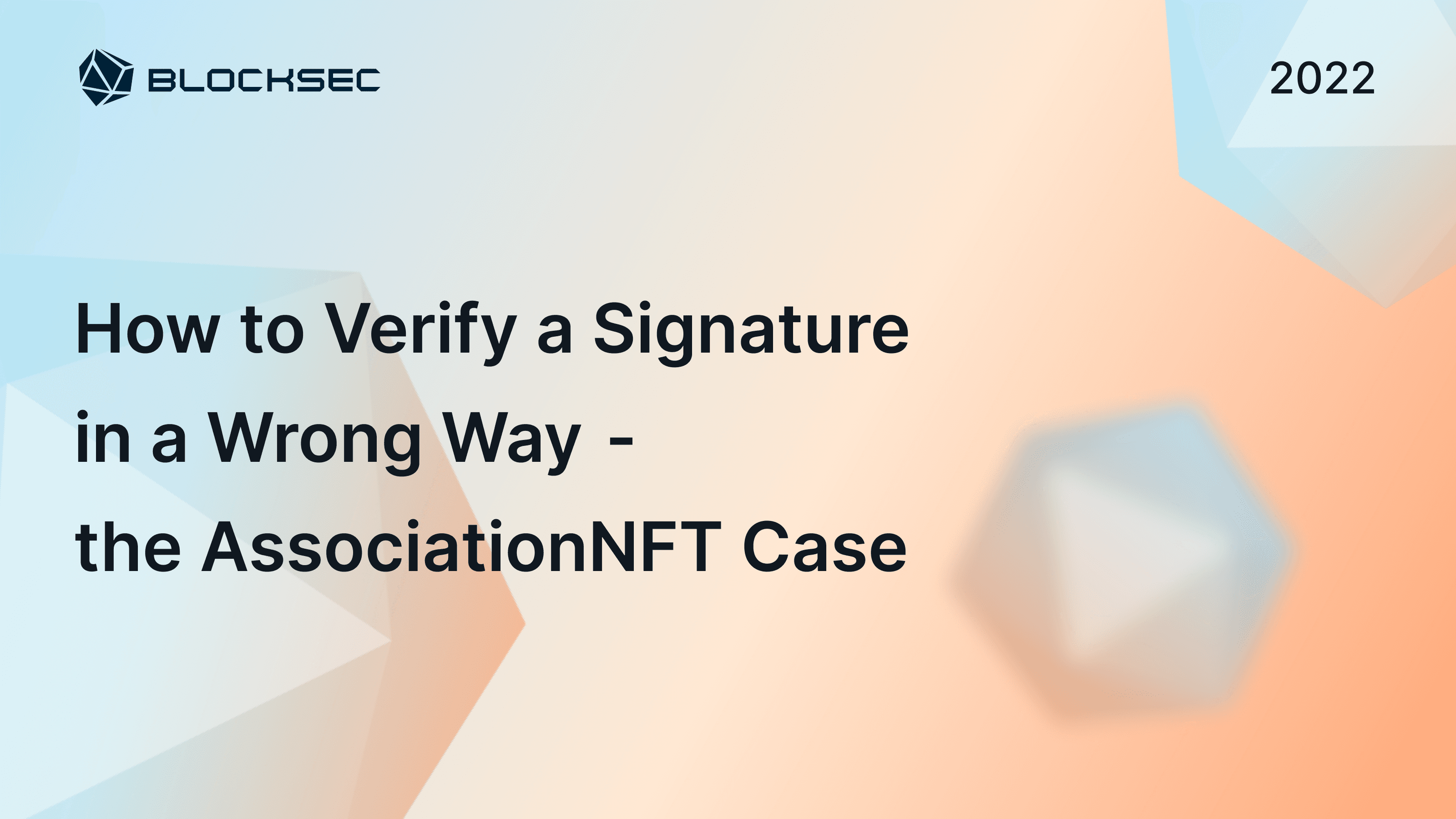 How to Verify a Signature in a Wrong Way — The AssociationNFT Case ...
